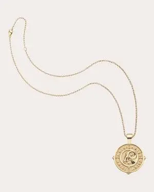 JANE WIN Aries Zodiac Coin Pendant Necklace