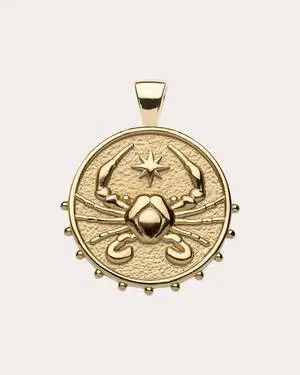 JANE WIN Cancer Zodiac Coin Pendant Necklace
