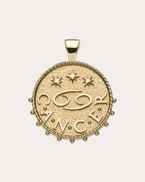 JANE WIN Cancer Zodiac Coin Pendant Necklace