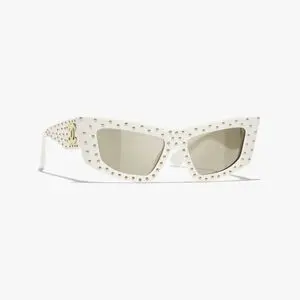 Chanel Cat Eye Sunglasses - White