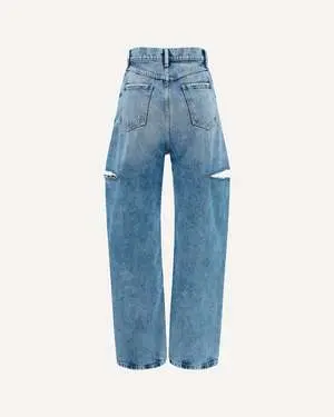 MAISON MARGIELA Cotton Jeans With Cut-out Detail - Light Blue