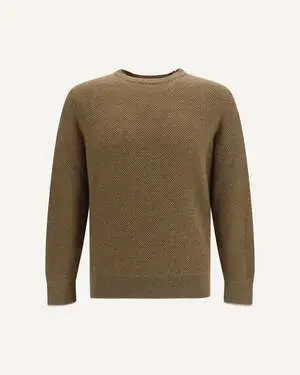 Loro Piana Varallo Crew Neck Sweater In Baby Cashmere - Brown