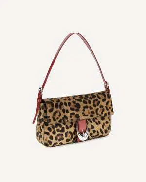 Staud Leopard Harlow Shoulder Bag