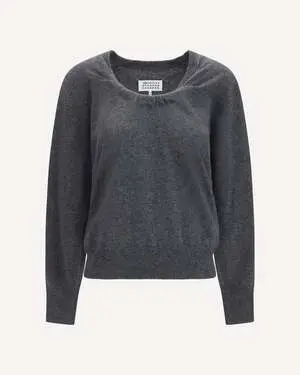 MAISON MARGIELA Wool Sweater With Gathered Neckline Feale