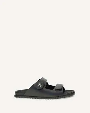 Dolce & Gabbana Calfskin Leather Sandals - Black
