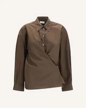 LEMAIRE Cotton Blend Shirt With Twisted Button Closure