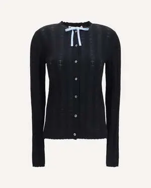 Marni Wool And Silk Cardigan With Bow