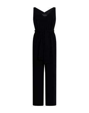 Armani Exchange Sleeveless Crepe Jumpsuit - Black