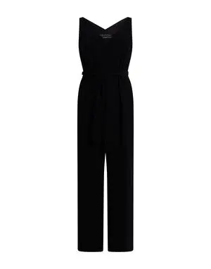 Armani Exchange Sleeveless Crepe Jumpsuit - Black