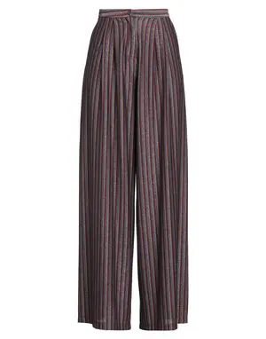 Momoni Burgundy High-waisted Wide-leg Pants