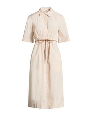 Peserico Midi Shirt Dress With Crystals - Beige