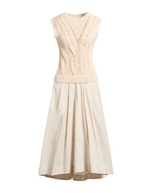 Peserico Midi Dress Size Cotton, Elastane - White