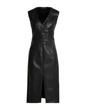 KAOS Bodycon Midi Dress With Plunge Neckline And Front Slit