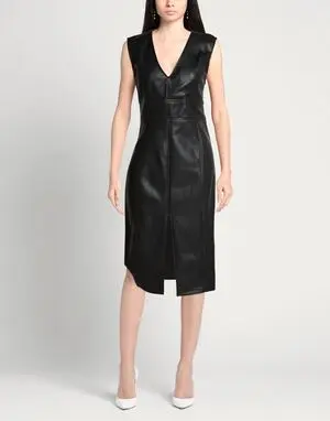 KAOS Bodycon Midi Dress With Plunge Neckline And Front Slit