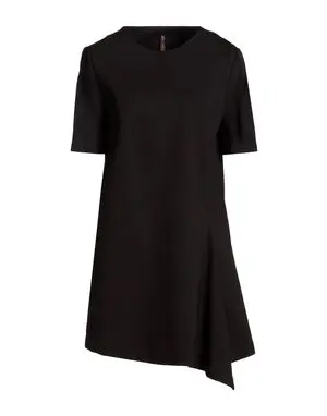 MANILA GRACE Asymmetrical Crewneck T-shirt Dress - Black