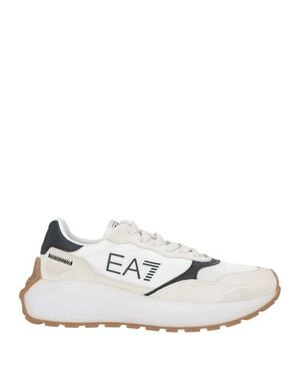 EA7 Sneakers Ivory Size Cow Leather, Polyester