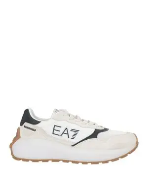 EA7 Sneakers Ivory Size Cow Leather, Polyester