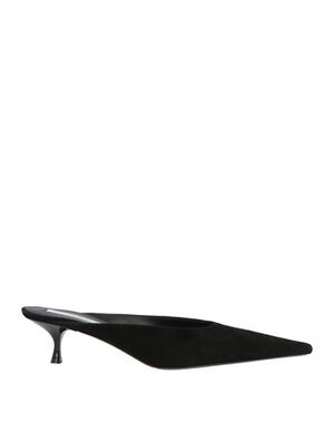 Victoria Beckham Suede Mules With Kitten Heel - Black