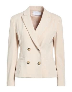 KAOS Woman Blazer Dark Brown Size 4 Modal, Polyester Ivory