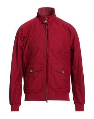 BARACUTA Man Jacket Navy Size S Cotton, Polyester Red