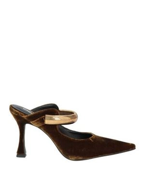 Lola Cruz Velvet Mules - Green
