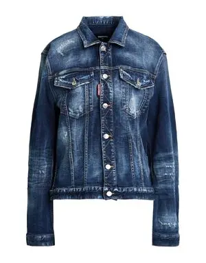 Dsquared2 Distressed Cotton Denim Trucker Jacket
