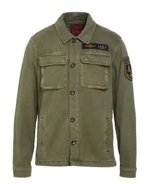 AERONAUTICA MILITARE Cotton Elastane Twill Overshirt With Appliqués