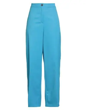 Erika Cavallini Azure Polyester, Virgin Wool, Elastane Wide-leg Pants