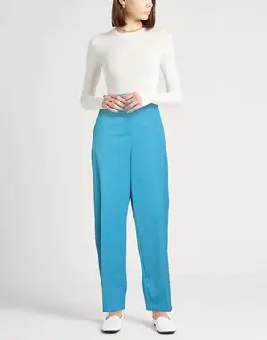 Erika Cavallini Azure Polyester, Virgin Wool, Elastane Wide-leg Pants