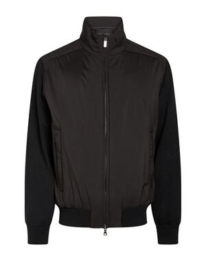 Paul & Shark Dark Virgin Wool And Polyester Bomber Jacket - Black