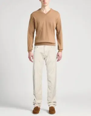 MOORER Pants Size Cotton, Silk, Elastane - Beige