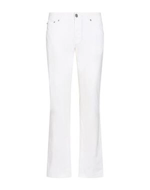 MOORER Pants Size Cotton, Silk, Elastane - White