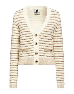 NO SECRETS Metallic Striped Knit Cardigan