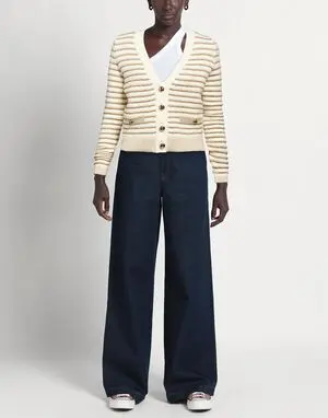 NO SECRETS Metallic Striped Knit Cardigan