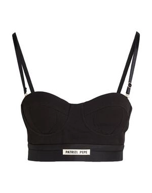 Patrizia Pepe Crop Top With Detachable Straps - Black