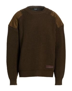 Dsquared2 Sweater Military Size Virgin Wool, Cotton, Calfskin - Green