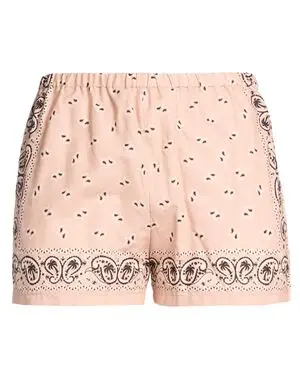 Palm Angels Paisley Print Linen Blend Shorts - Pink
