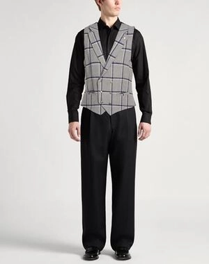 L.B.M. 1911 Wool, Cotton, Polyamide, Polyester, Acrylic Checked Tailored Vest