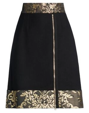 Dolce & Gabbana Midi Skirt Size Virgin Wool, Polyester, Metallic Polyester - Black