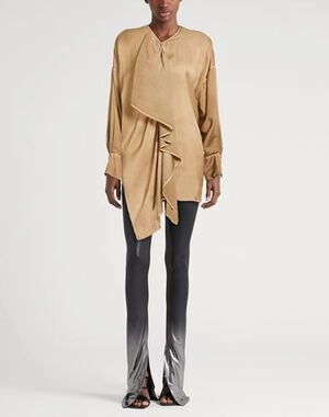 UMA WANG Sand Silk Ruched Shirt