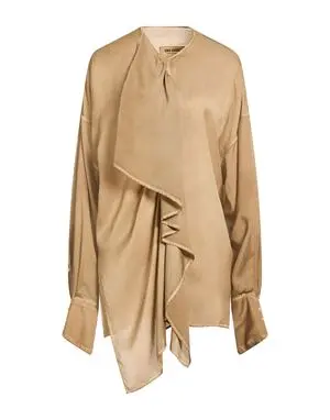 UMA WANG Sand Silk Ruched Shirt