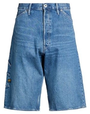 G-star Raw Denim Shorts Size Cotton, Recycled Cotton - Blue