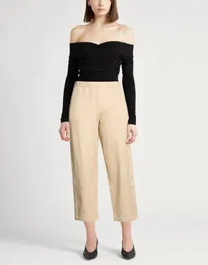 Max Mara Cream Silk, Cotton, Elastane Track Pants - Beige