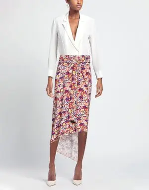 Rabanne Asymmetrical Floral Print Midi Skirt In Viscose Blend