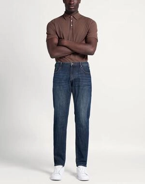 Emporio Armani Tapered Jeans In Dark Wash Denim