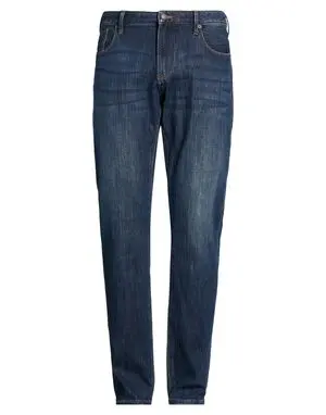 Emporio Armani Tapered Jeans In Dark Wash Denim