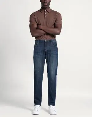 Emporio Armani Tapered Jeans In Dark Wash Denim