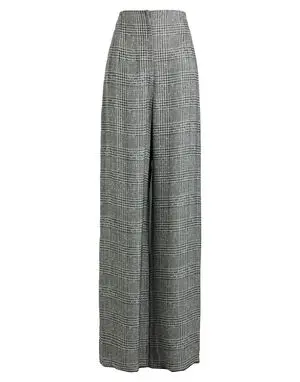 Emporio Armani Icon Pants Viscose Glen Plaid Wide-leg Trousers