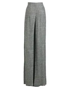 Emporio Armani Icon Pants Viscose Glen Plaid Wide-leg Trousers
