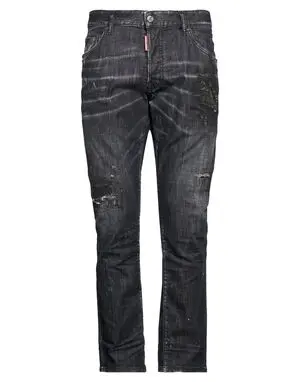 Dsquared2 Cotton Elastane Jeans With Cow Leather Detail